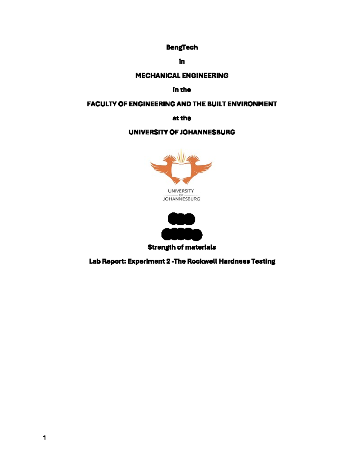 Strength of materials Rockwell hardness test lab report - To determine ...