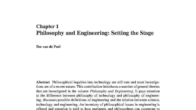 PHIL 101: Week 2 Lecture - Philosophy of Engineering: Setting the Stage ...