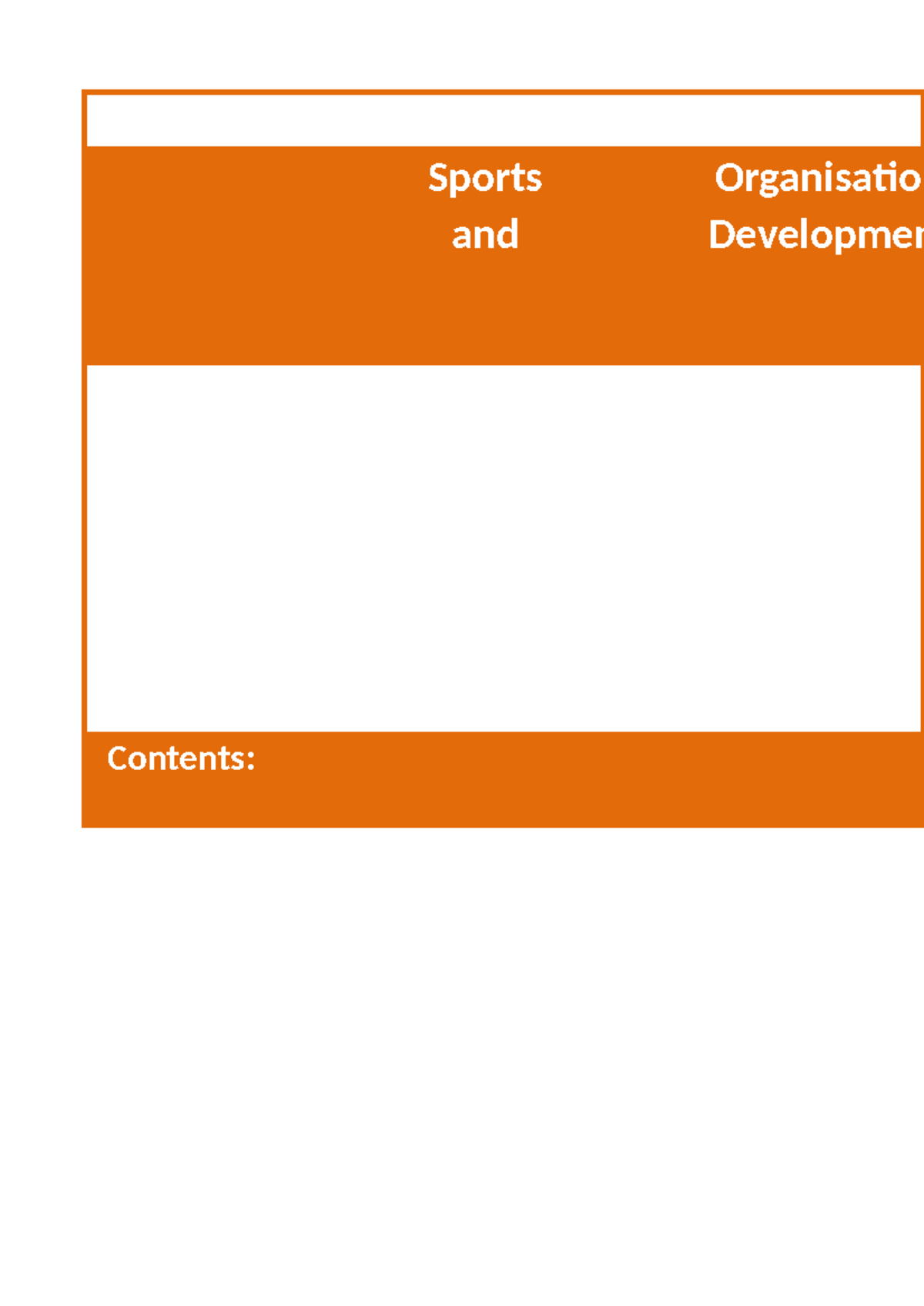 Unit 3 Sports Organisation and Development: Understanding UK Sports ...
