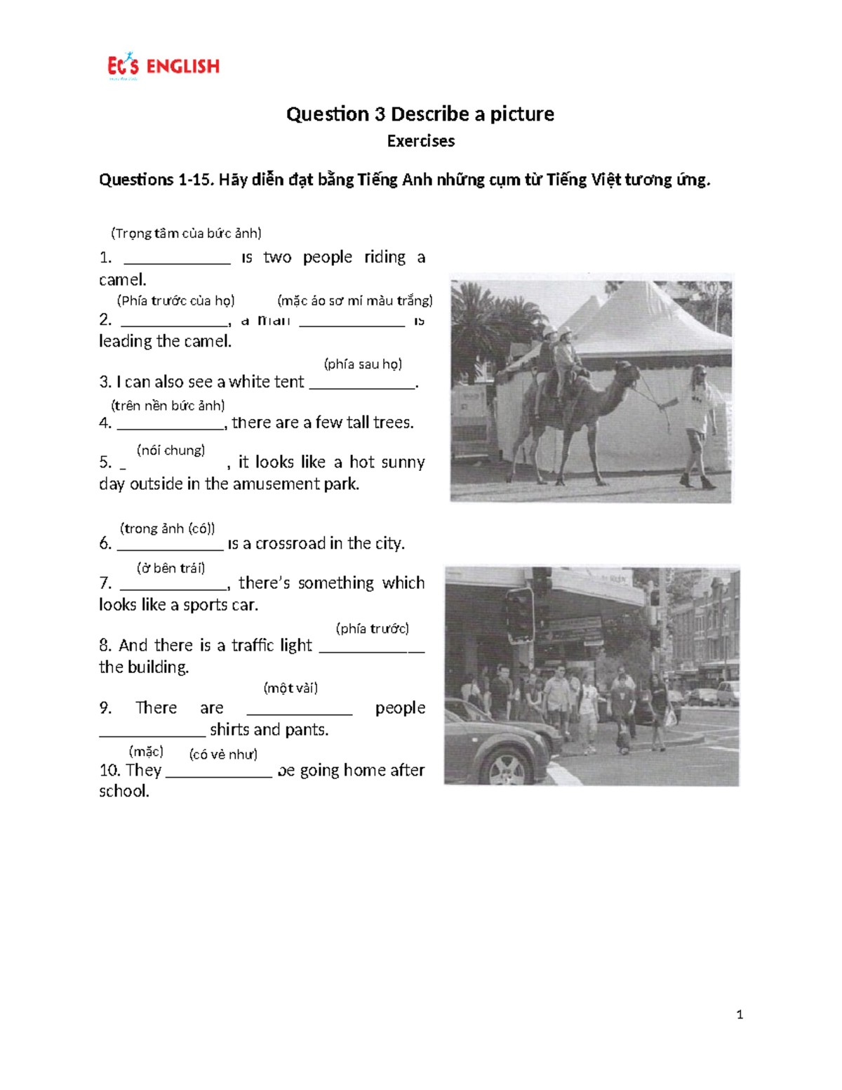 Question 3 Describe a picture Exercises - Question 3 Describe a picture ...