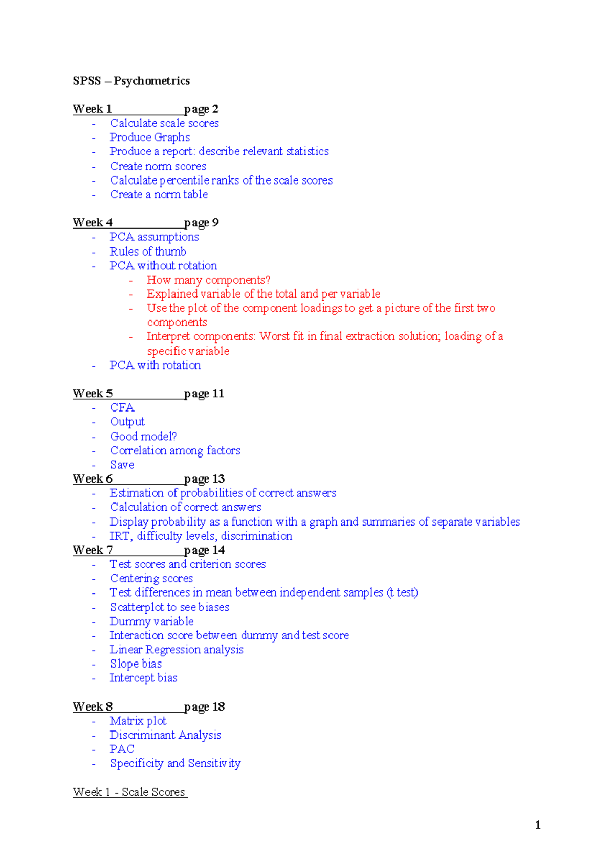 SPSS-Psychometrics Cheat Sheet: Key Concepts & Techniques - Studeersnel