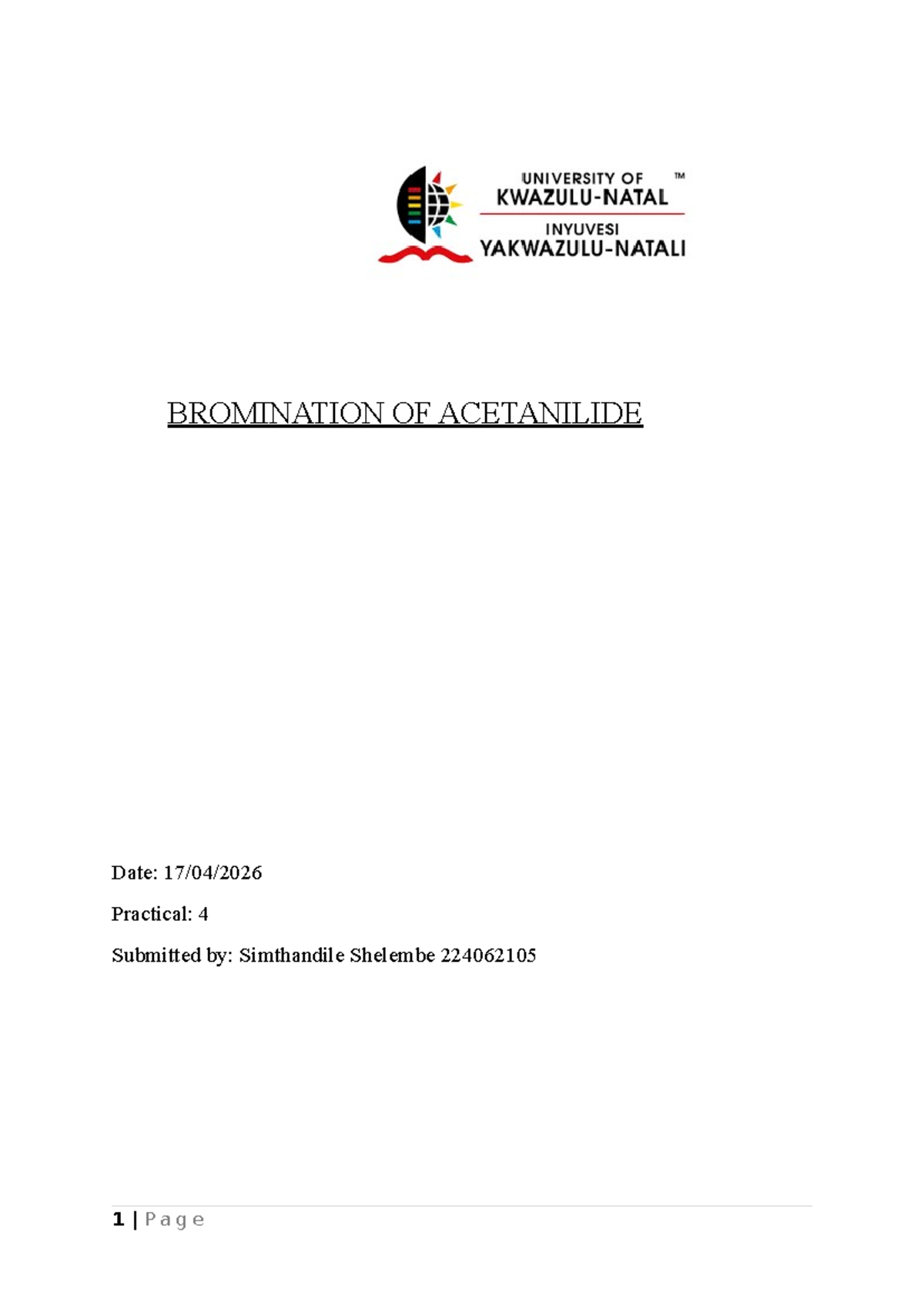 Bromination of Acetanilide: Electrophilic Aromatic Substitution ...