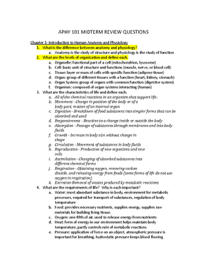 Midterm Study Guide - STUDENT STUDY GUIDE for APHY 101 MIDTERM The ...