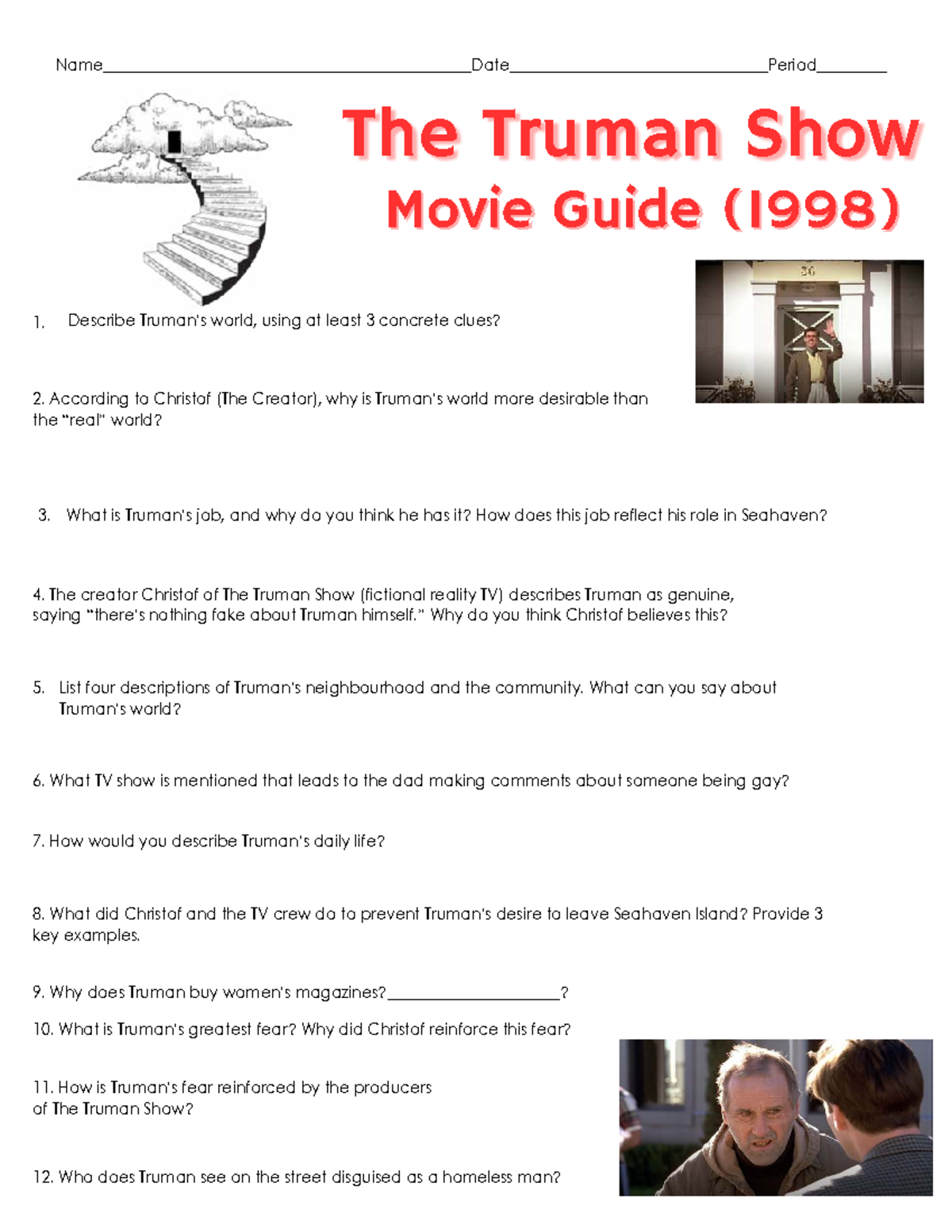 The Truman Show (1998) Study Guide: Key Themes & Analysis - Studocu