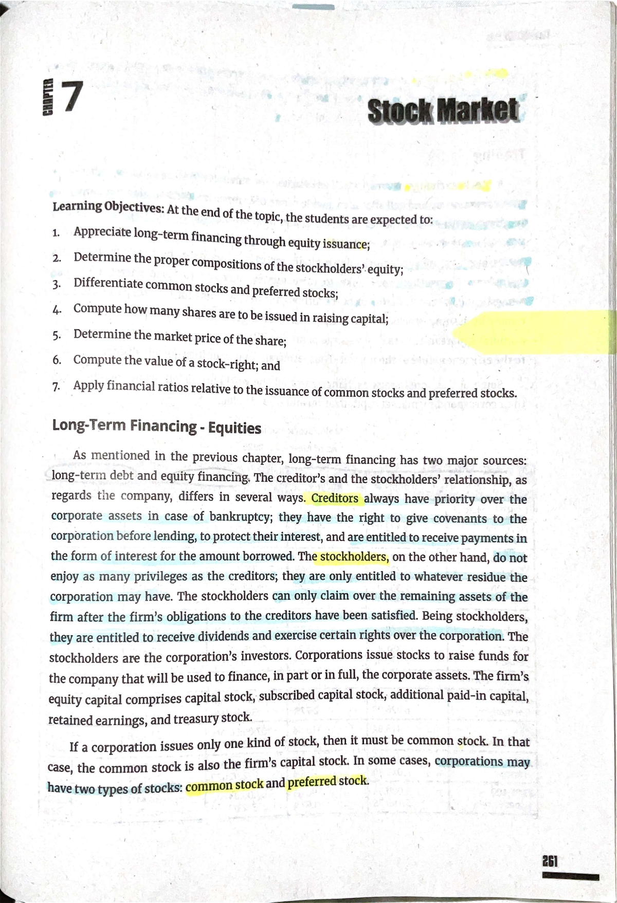 Stock- Market-P1 - Book - 7 Stock Market Learning Objectives: At the ...