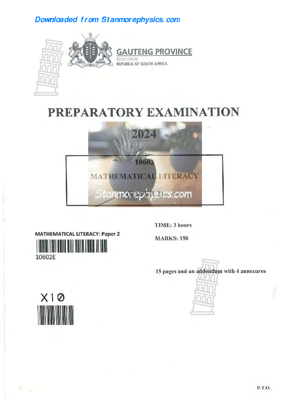 Grade 12 GP Maths Literacy Sept 2024 Paper 2 & Memo Review - Studocu