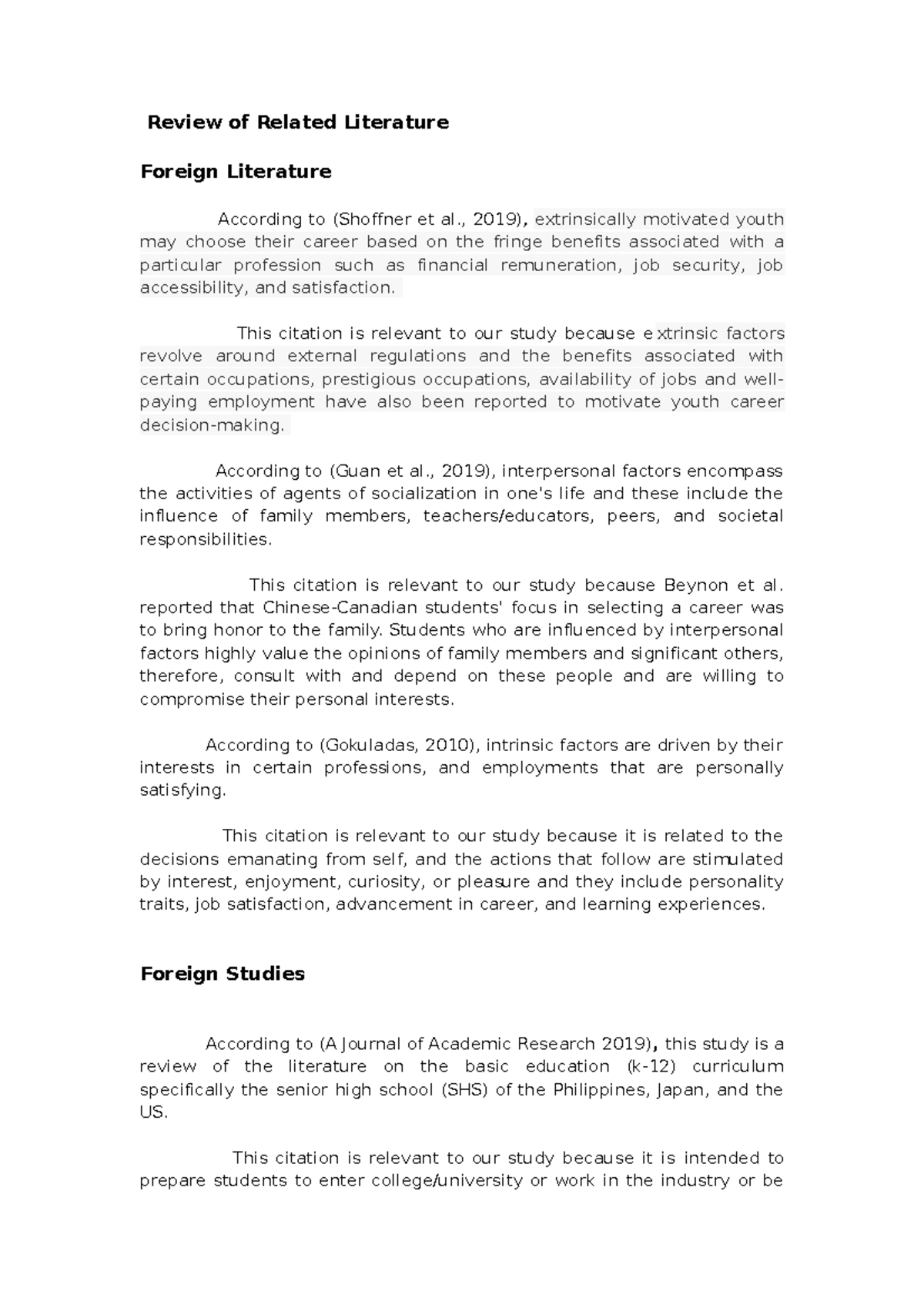 RRL - Related Literature Review for Practical Research - Studocu