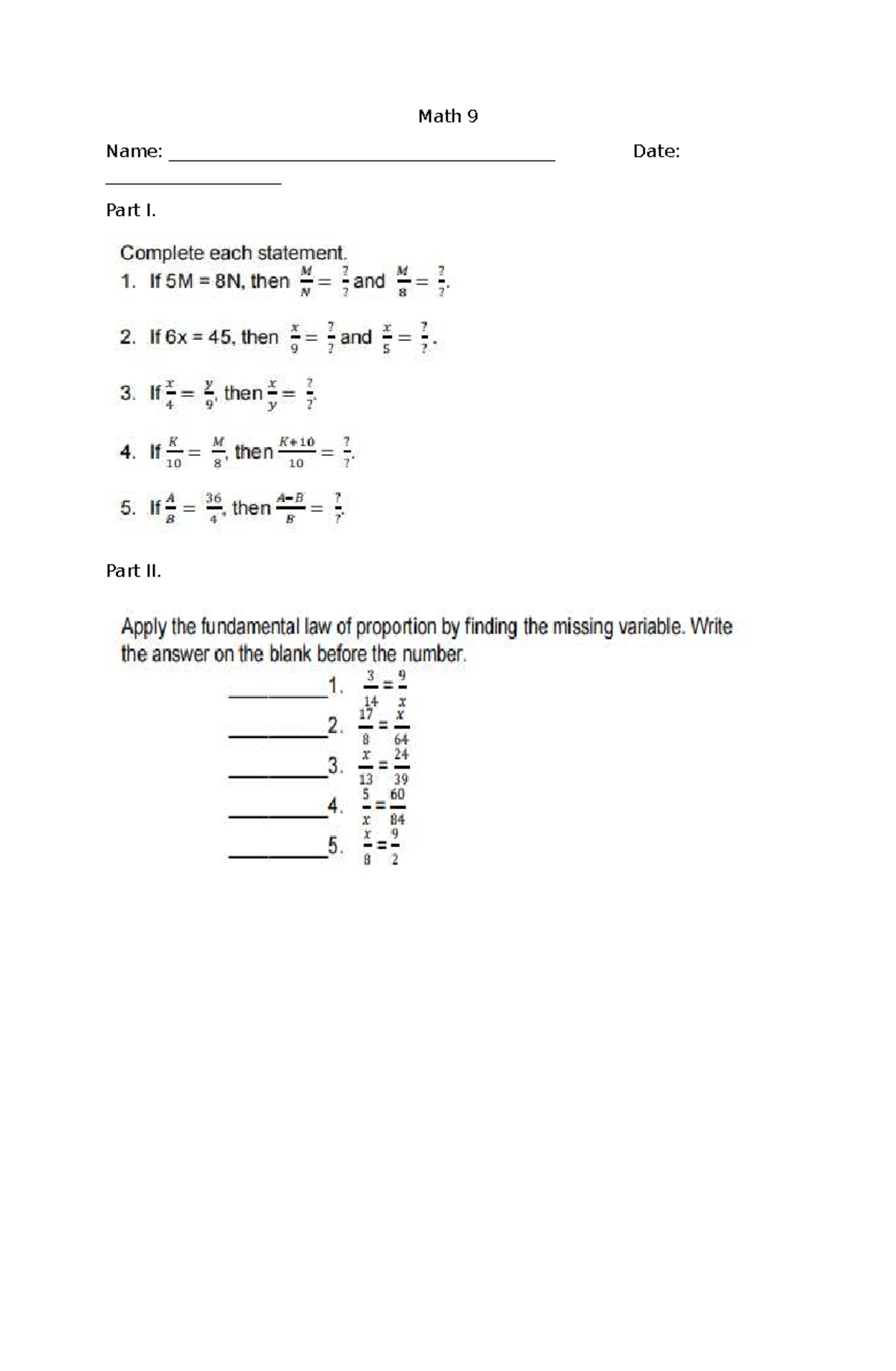 Math 9 - Summative Test for 3rd Quarter Evaluation - Studocu