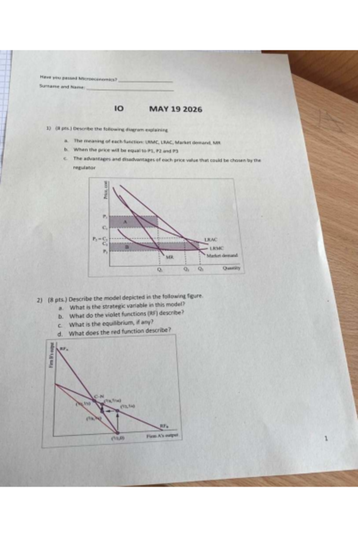 Industrial Organizations Exam: Microeconomics Analysis (IO) - Studocu