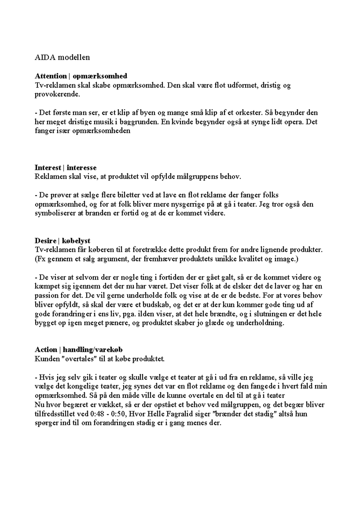 Dansk eksamen - stjerner er det der lyser i mørket - AIDA modellen ...