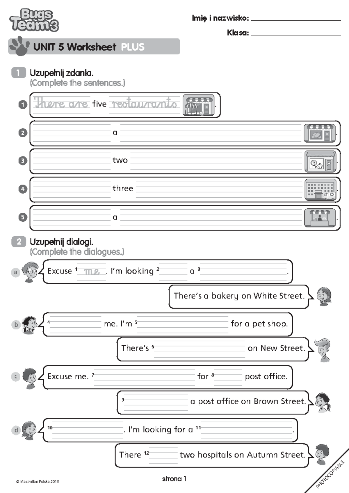 Bugs Team 3 Unit 5 Worksheet PLUS Activities and Exercises - Studocu