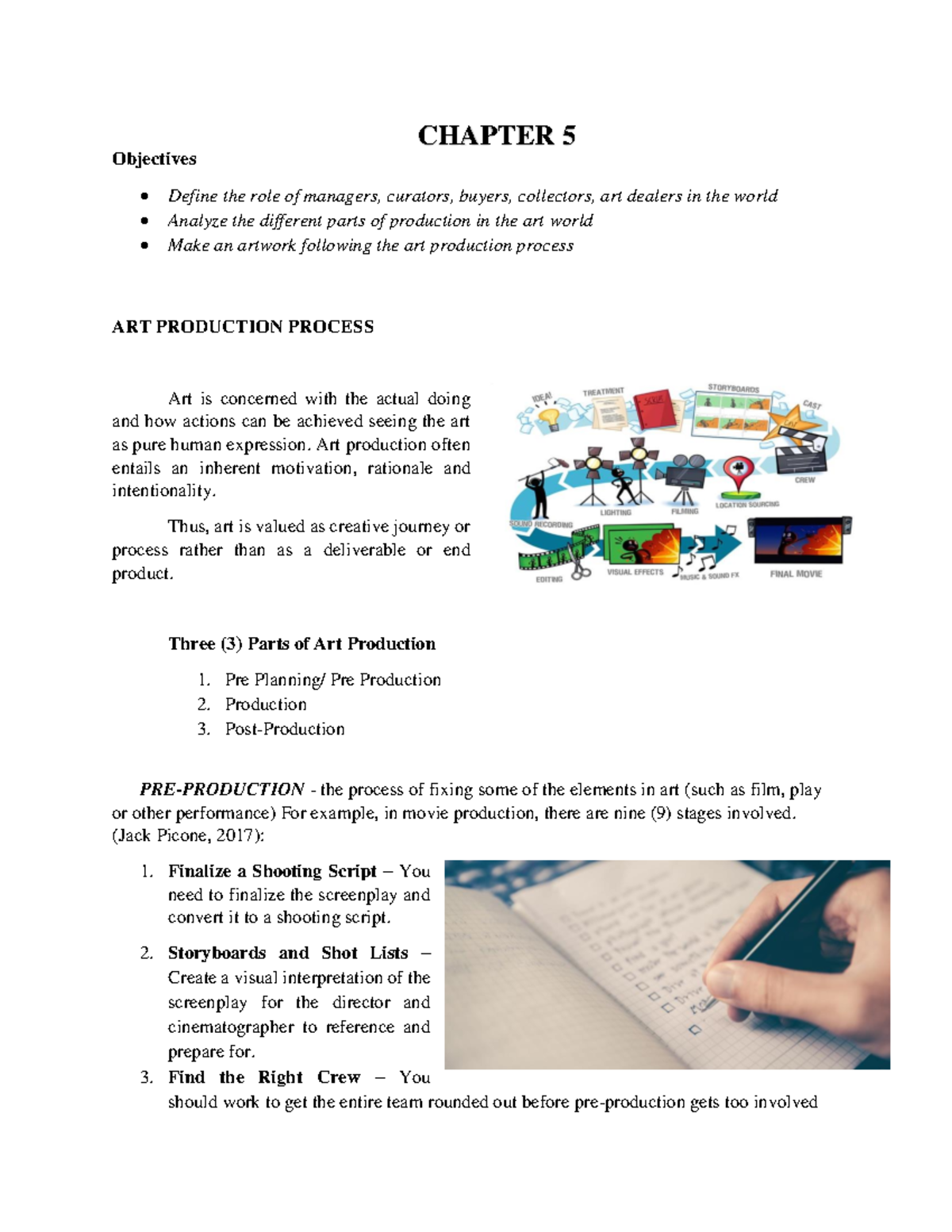Art Appreciation - Chapter 5: Art Production Process Overview - Studocu