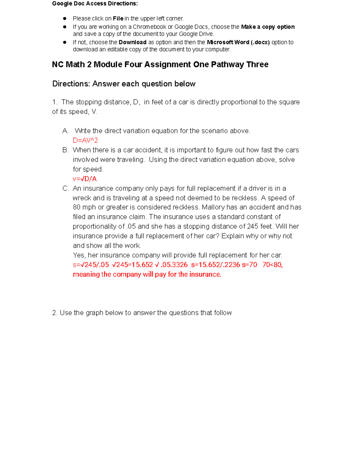 NC Math 2 Module 4 - Assignment 1 - Pathway 3 Overview & Solutions ...