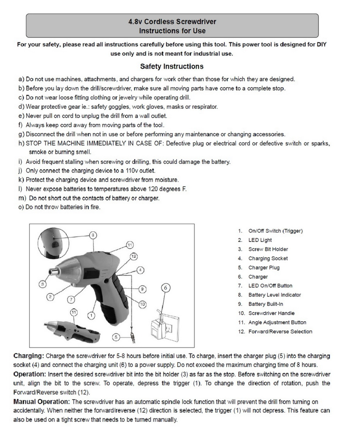 4 Cordless Screwdriver User Guide and Safety Instructions - Studocu
