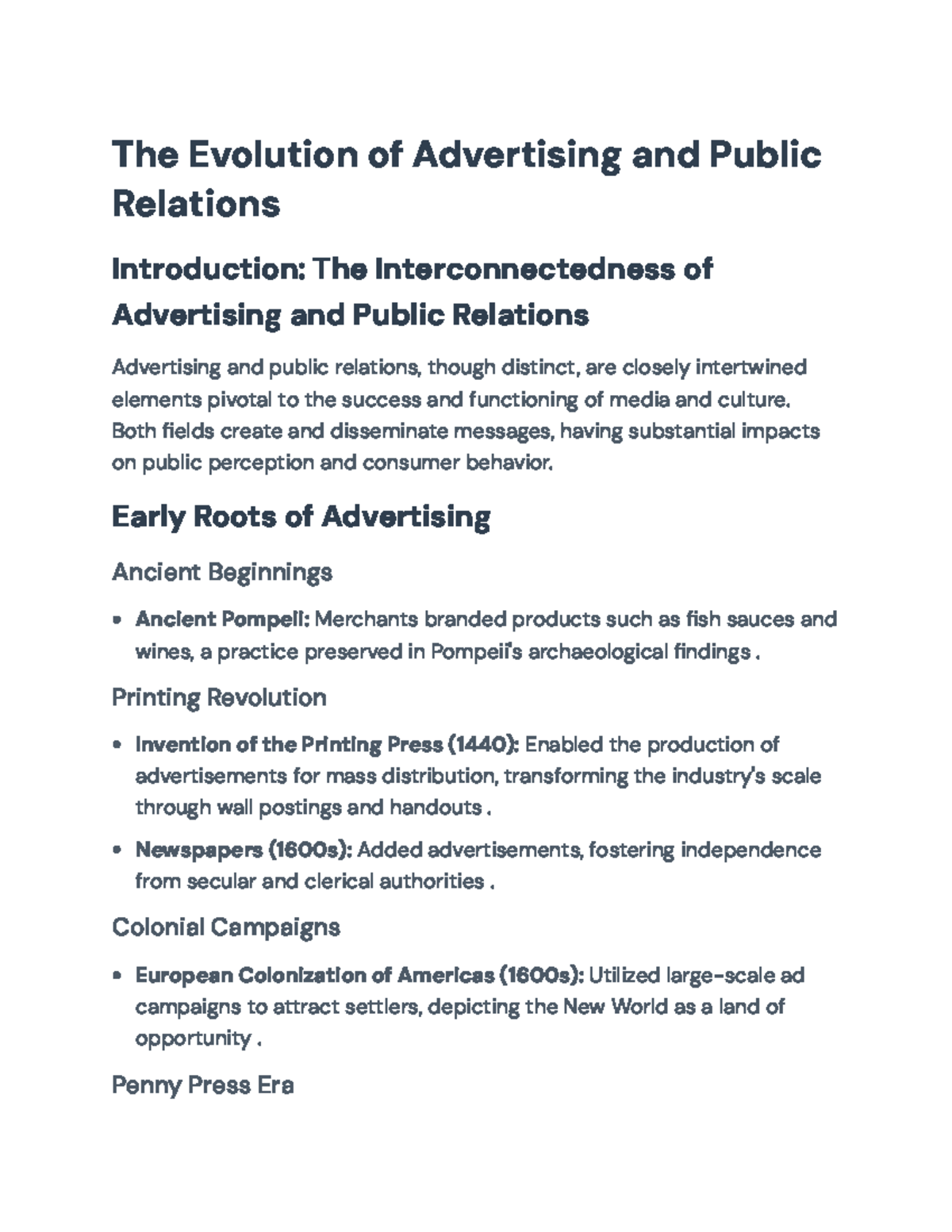 The Evolution of Advertising and PR: Historical Insights and Impacts ...