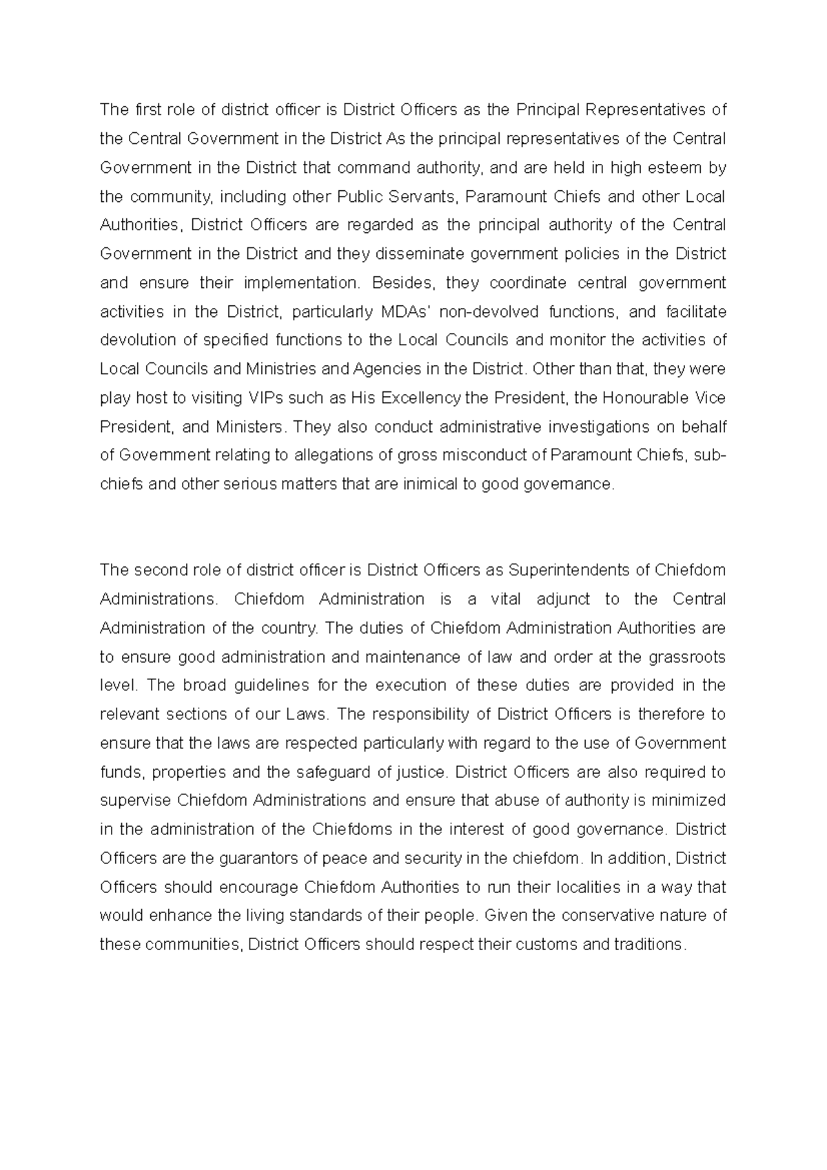 PAD320 tutorial copy - buainesssss - The first role of district officer ...