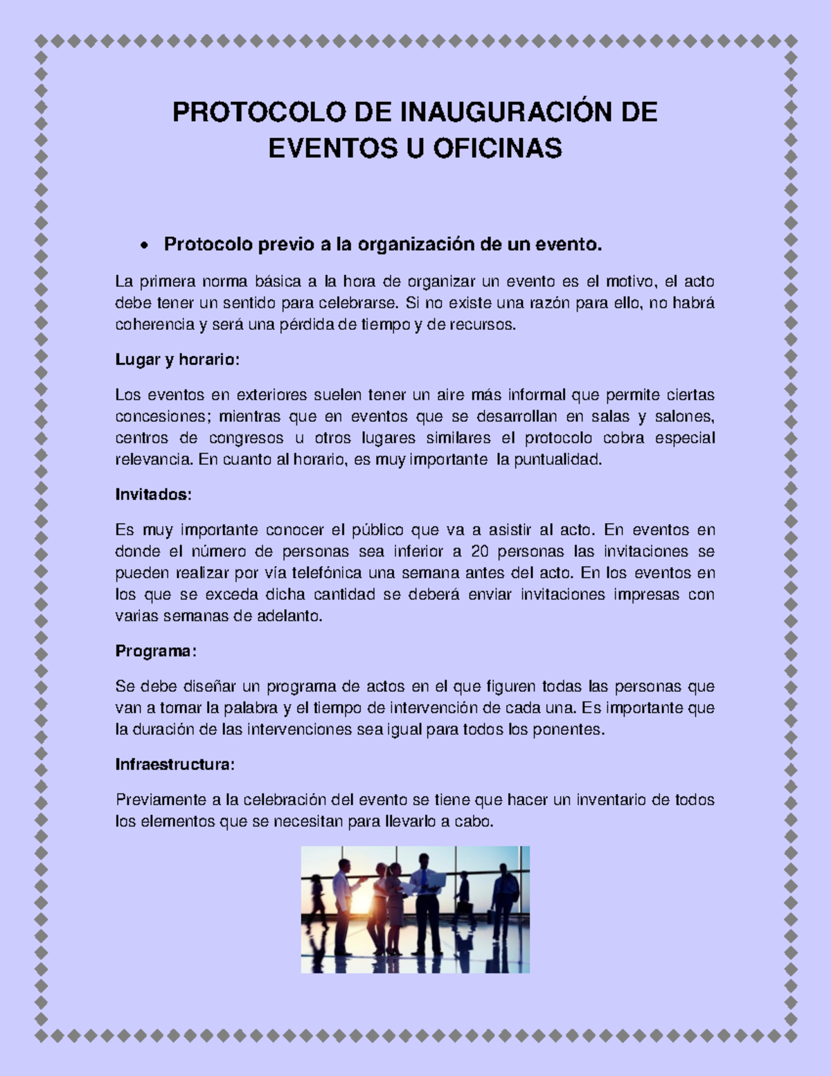 Protocolo DE Inauguración DE Eventos U Oficinas - PROTOCOLO DE INAUGURACIÓN DE EVENTOS U ...