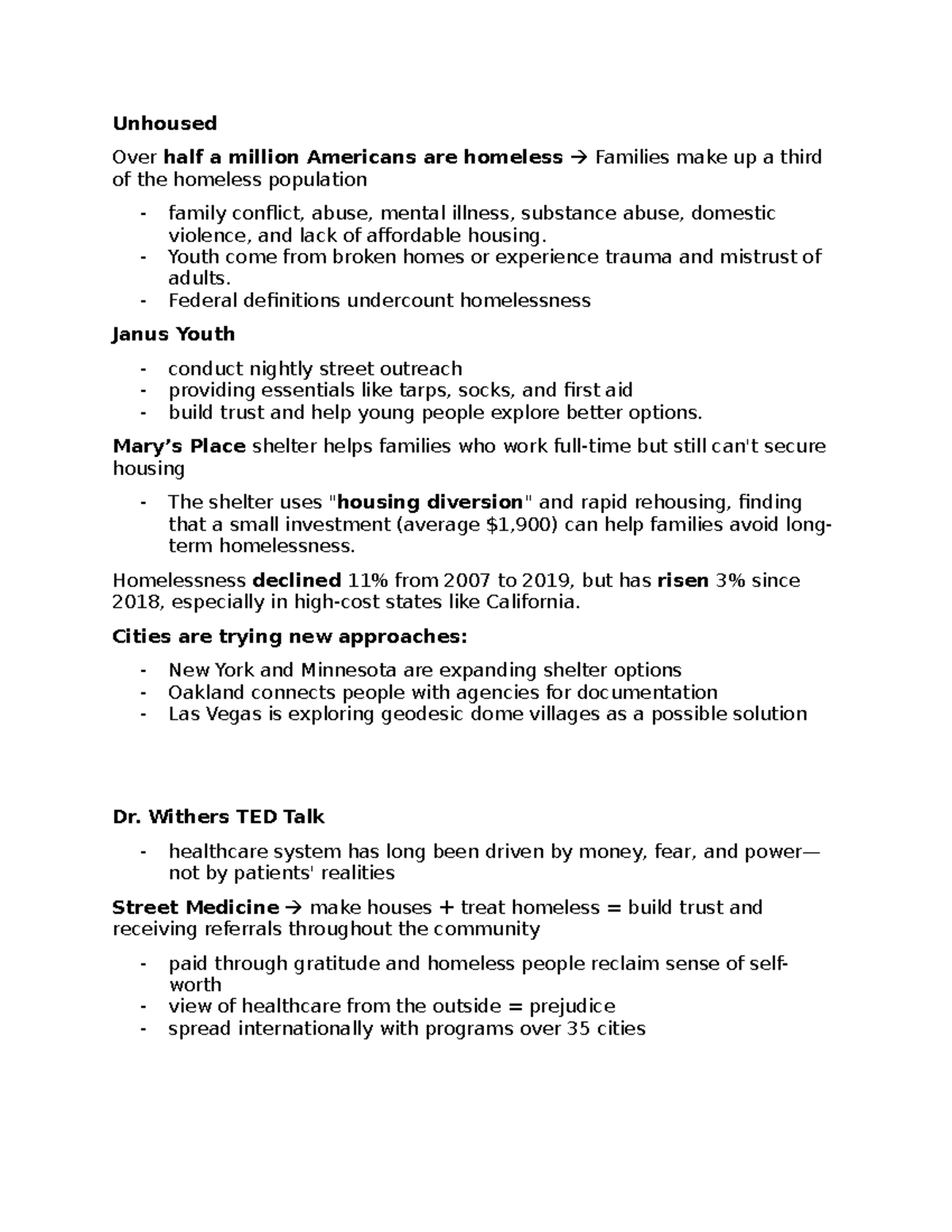 Ethics Final Study Guide: Addressing Homelessness and Vulnerable ...