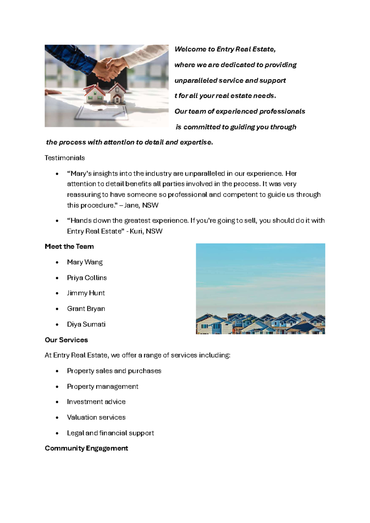 Entry Real Estate: Your Guide to Expert Property Services - Studocu