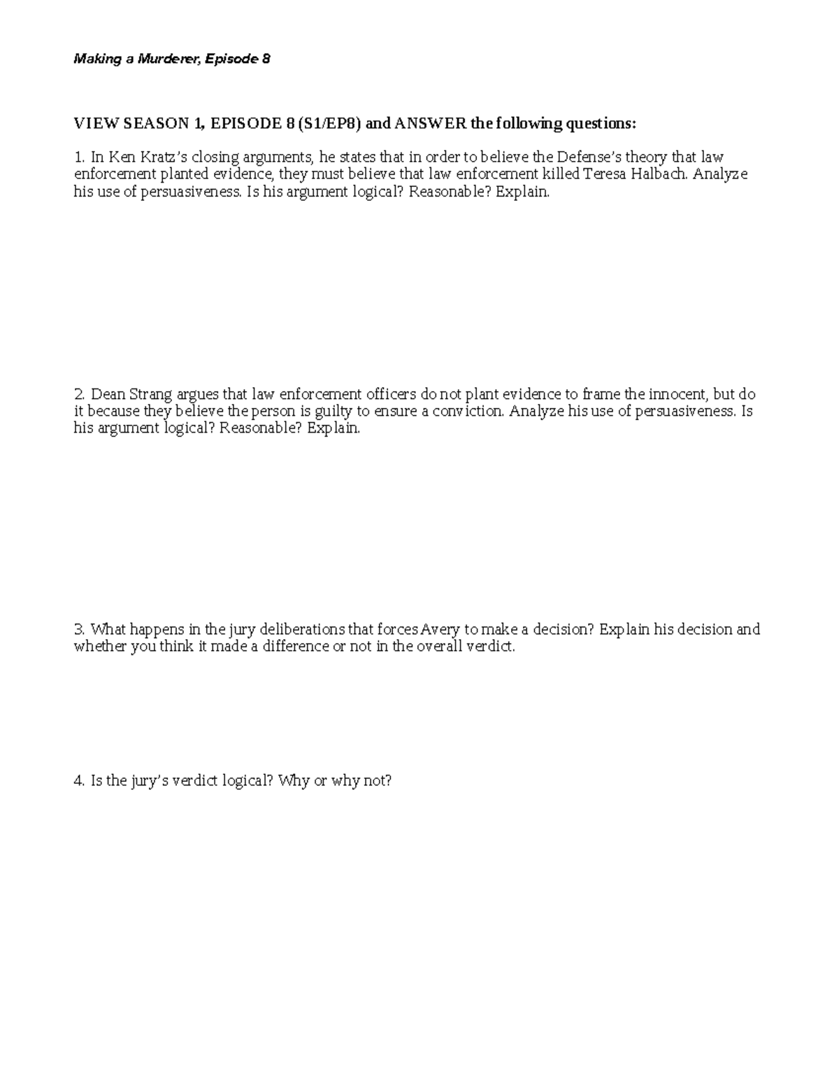 Making a Murderer S1/Ep8: Analysis of Persuasiveness & Jury Verdicts ...