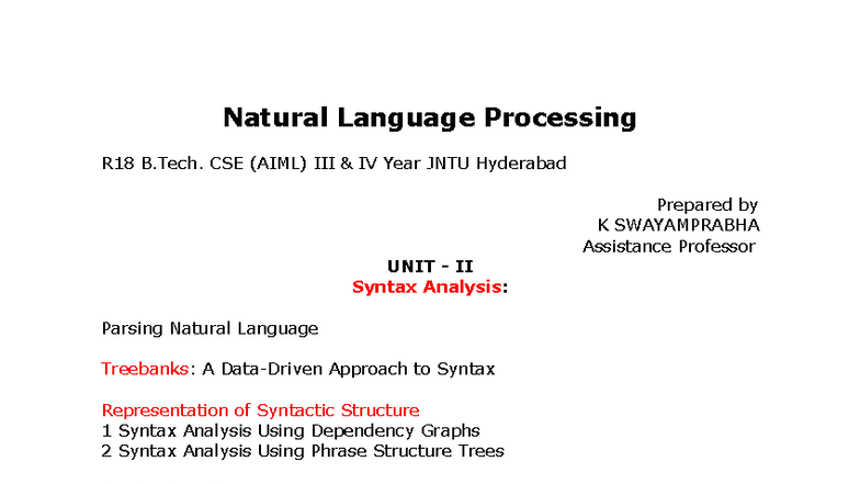 Nlp unit 2 - Natural language processing - Natural Language Processing ...