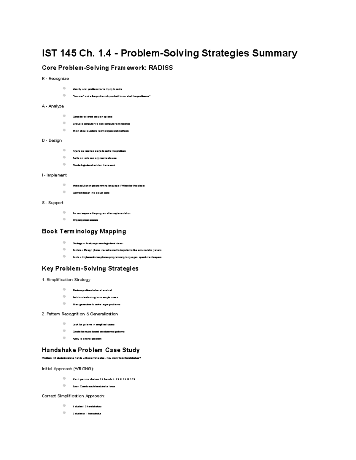 IST 145 Ch. 1.4 & 1.5 Summary: Problem-Solving & Python Basics - Studocu
