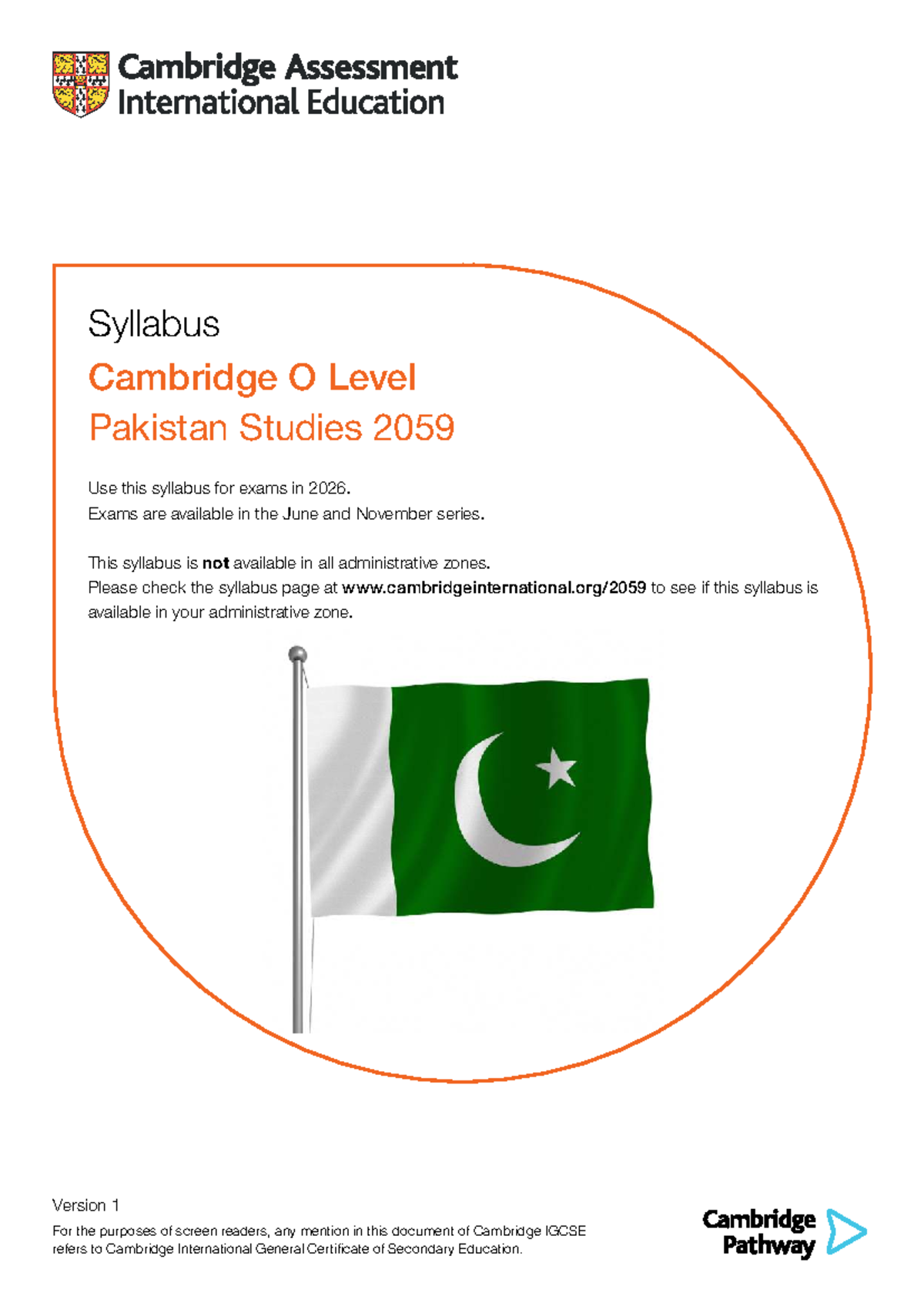 Cambridge O Level Pakistan Studies 2059 Syllabus For 2026 Exams Studocu