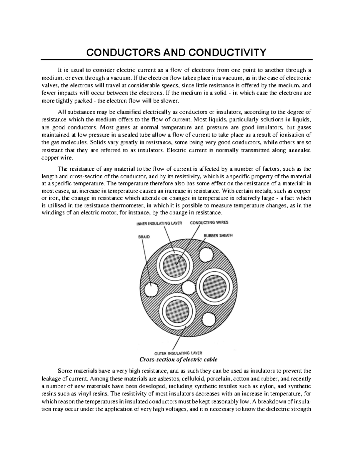 Conductors and Conductivity: Understanding Electric Current Flow - Studocu