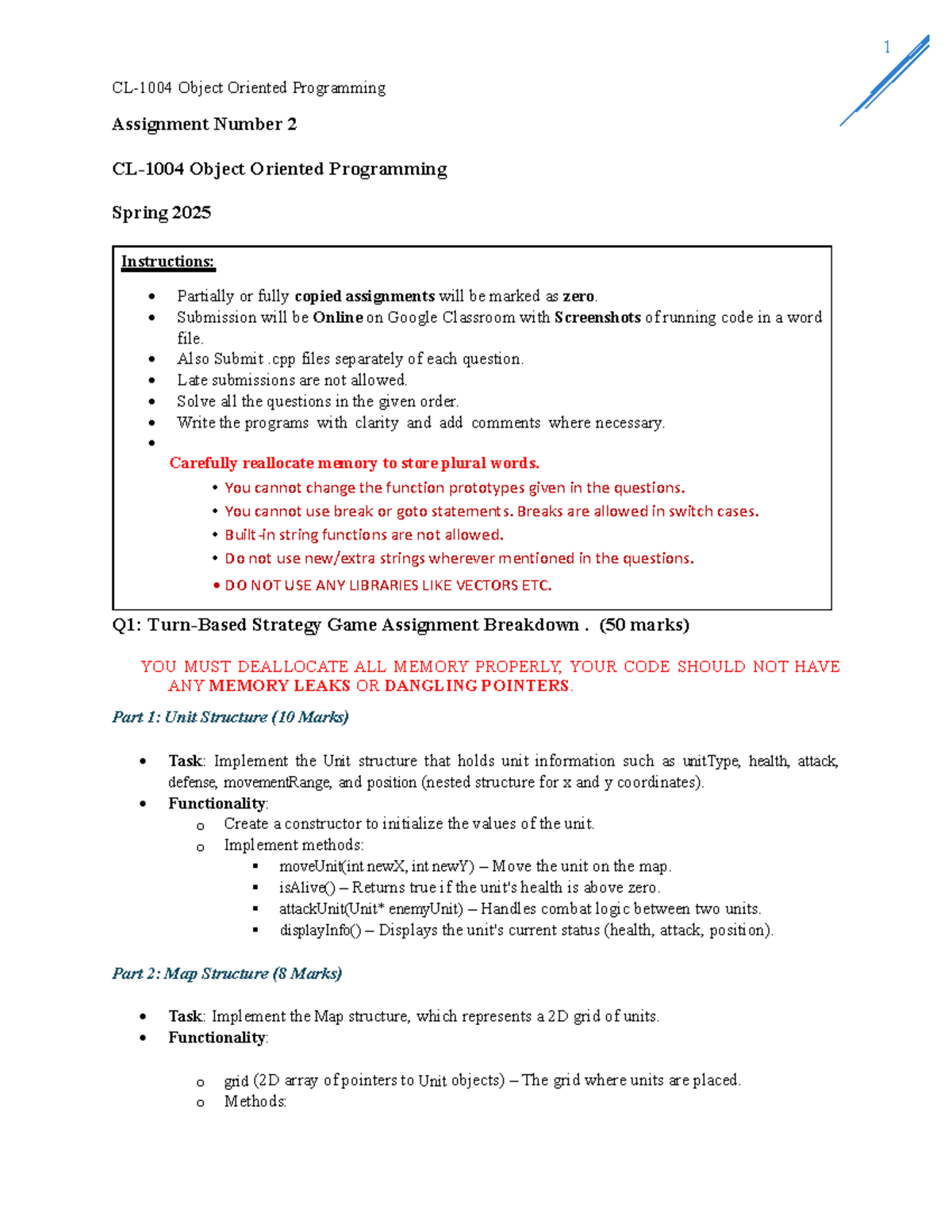 OOP Assignment 2: Strategy Game Development & Survey System Design - Studocu