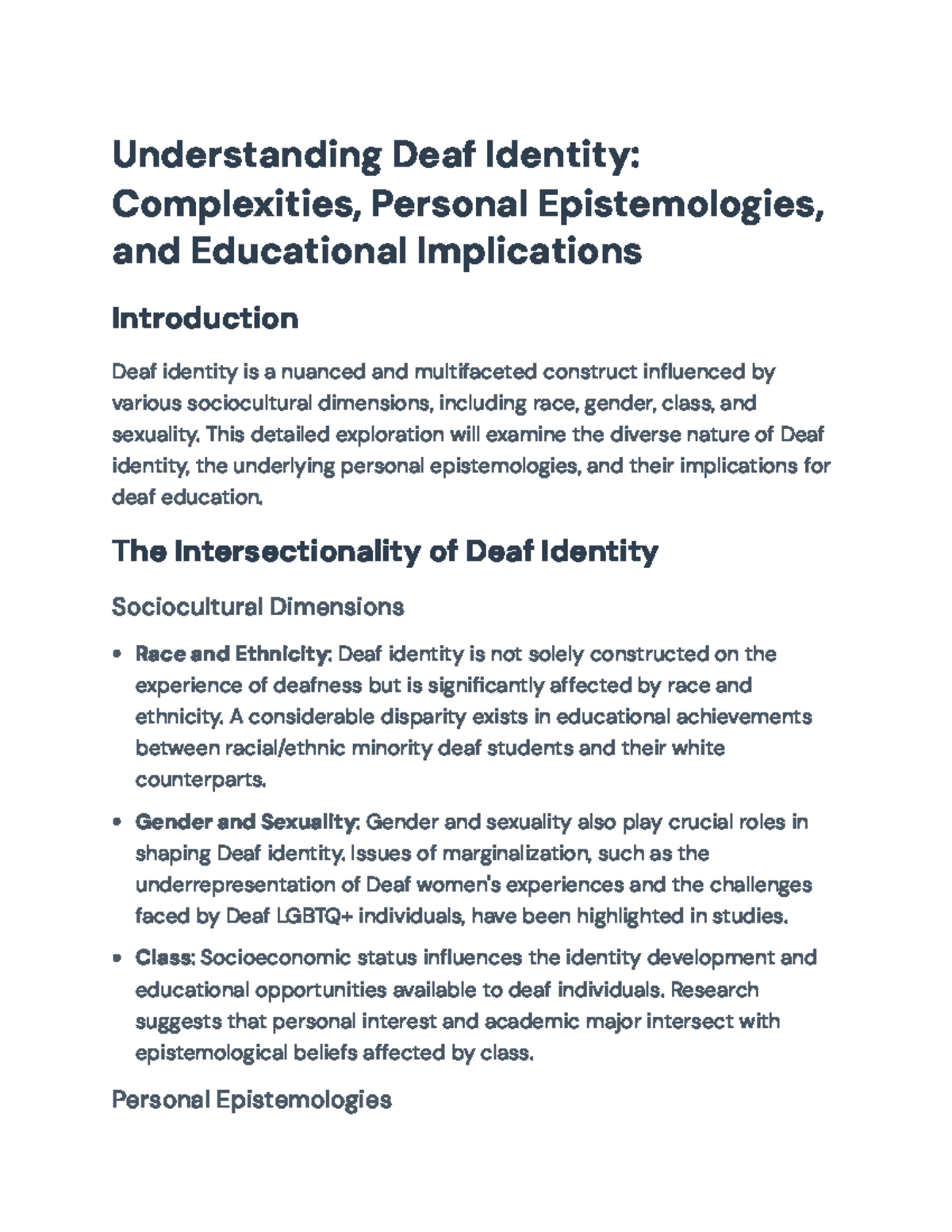 Understanding Deaf Identity: Complexities & Educational Implications ...