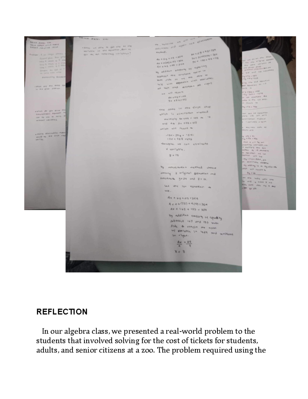 ASS1 Ky - Reflection on Teaching Algebra Concepts - Studocu