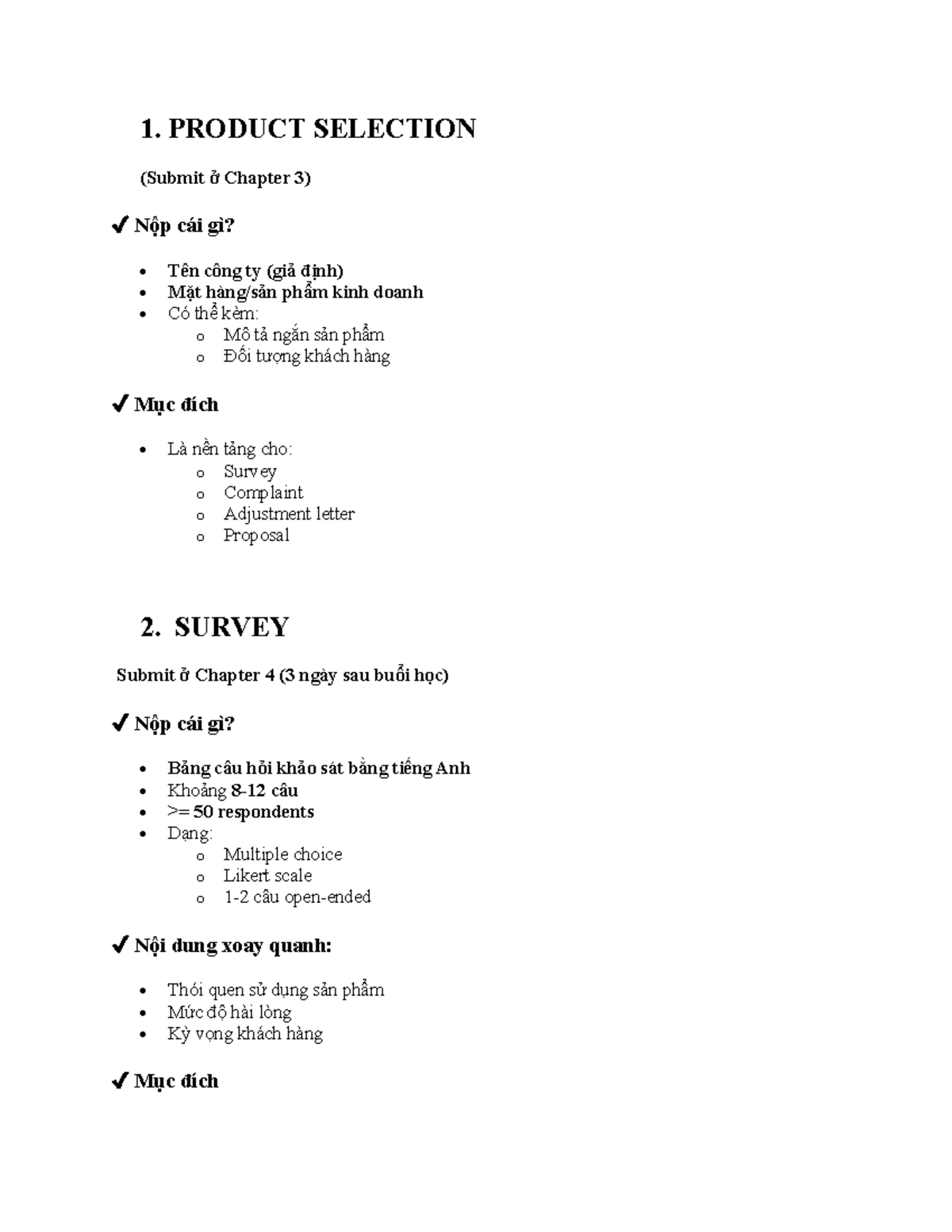 Business Communication: Product Selection & Survey Process (BC101 ...