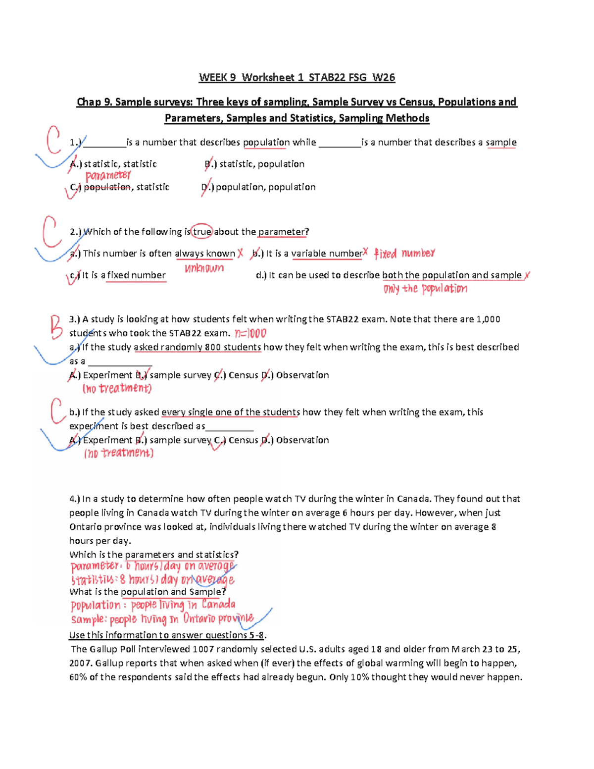 WEEK 9 Worksheet 1 - STAB22 FSG - Chap 9: Sample Surveys & Statistics ...