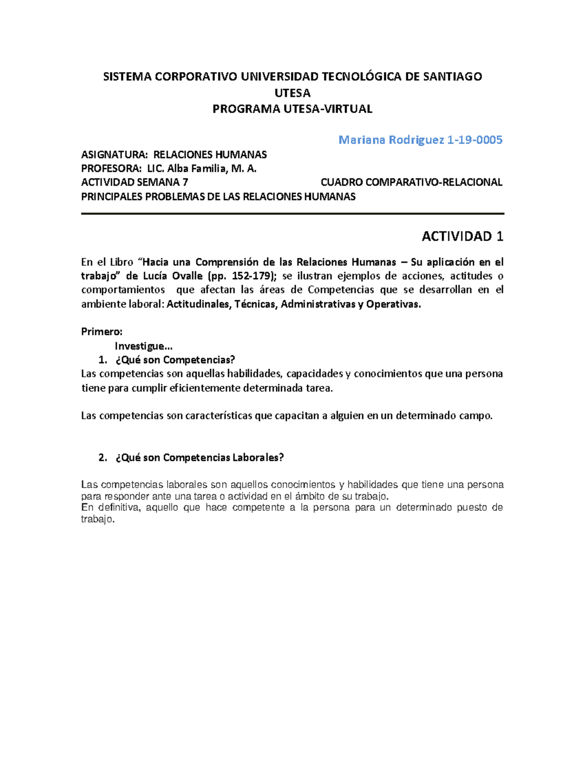 Tarea S7 , Cuadro Comparativo- Relacional - Warning: TT: undefined function: 32 Warning: TT ...