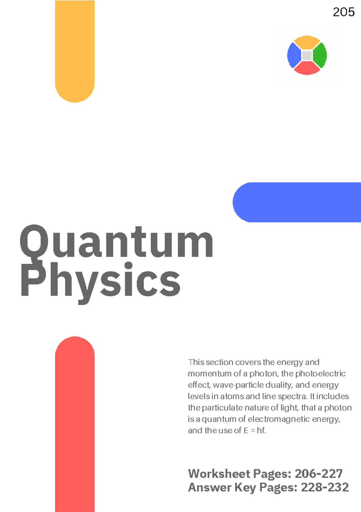 All Topical qns crack Quantum - Quantum Physics Worksheet Pages: 206 ...
