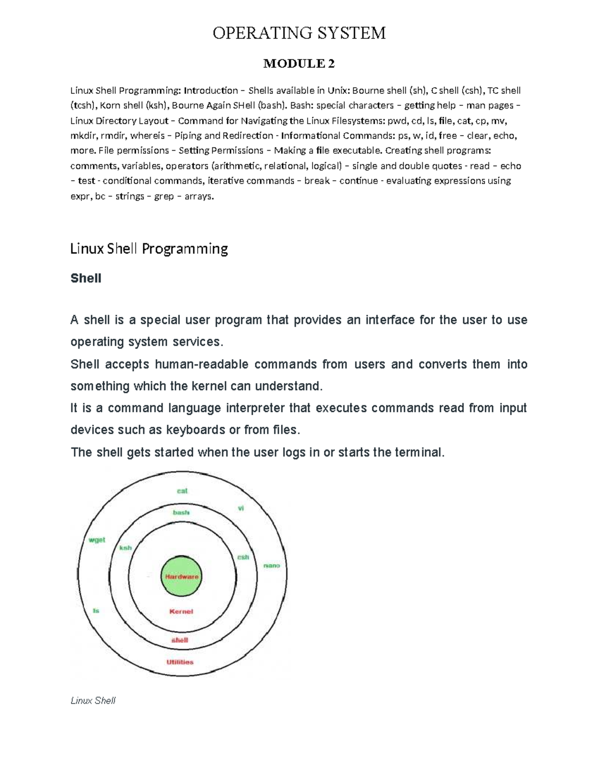 OS 2: Linux Shell Programming - Introduction to Shells and Commands ...