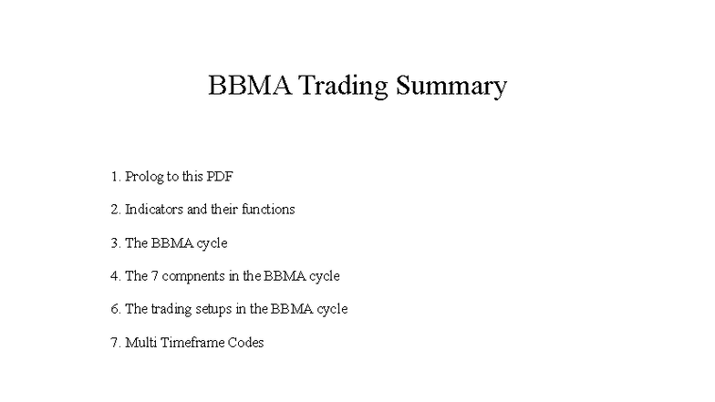 BBMA Trading Strategy Overview and Key Components - Studocu