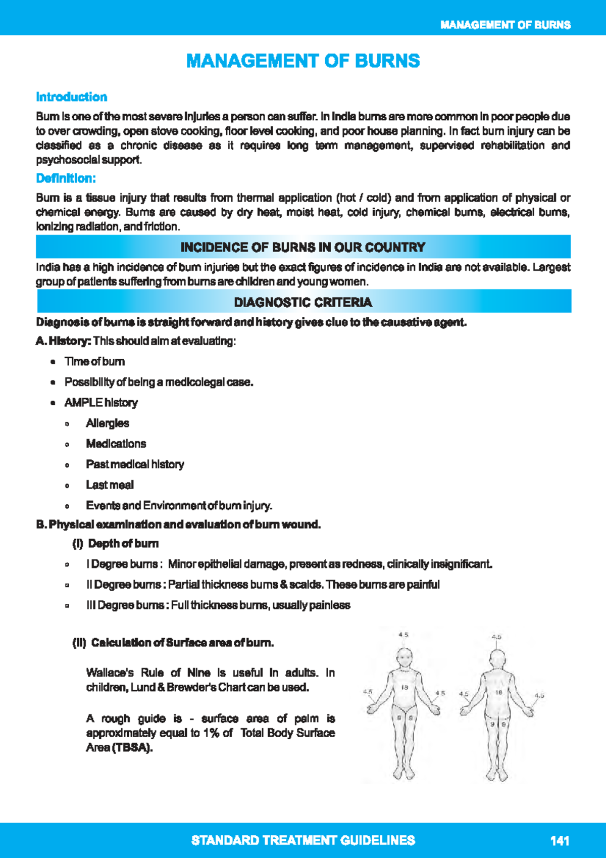 MANAGEMENT OF BURNS: Comprehensive Guidelines and Treatment Protocols ...