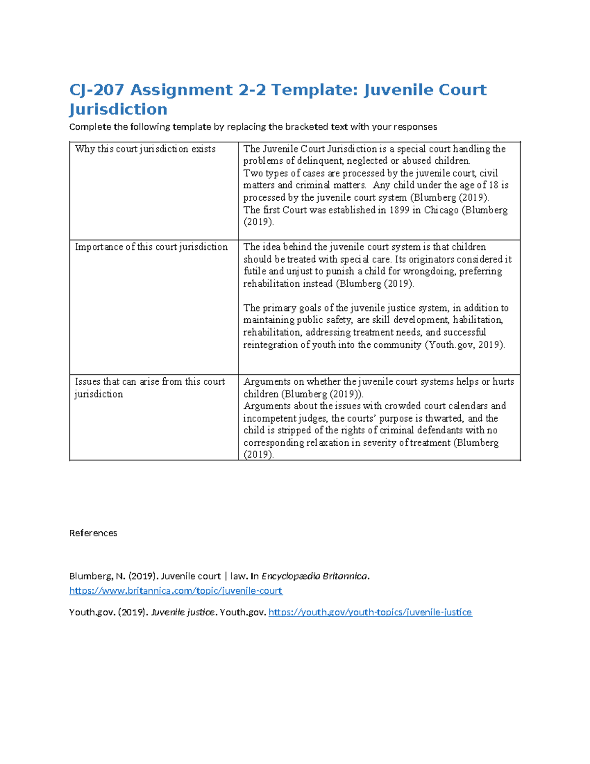 CJ-207 Assignment 2-2 Template - Two types of cases are processed by ...