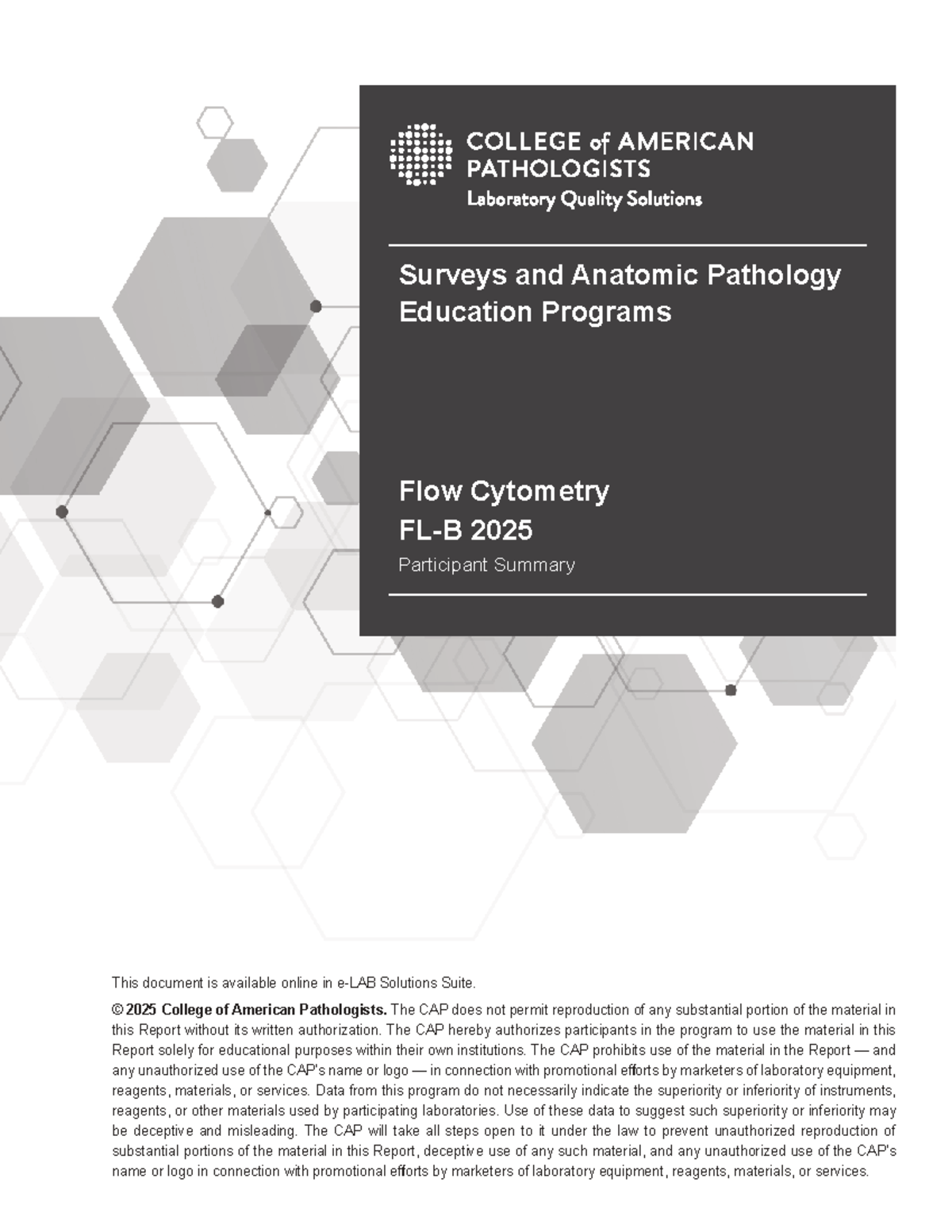 2025 CAP Participant Summary: Flow Cytometry Education Program - Studocu
