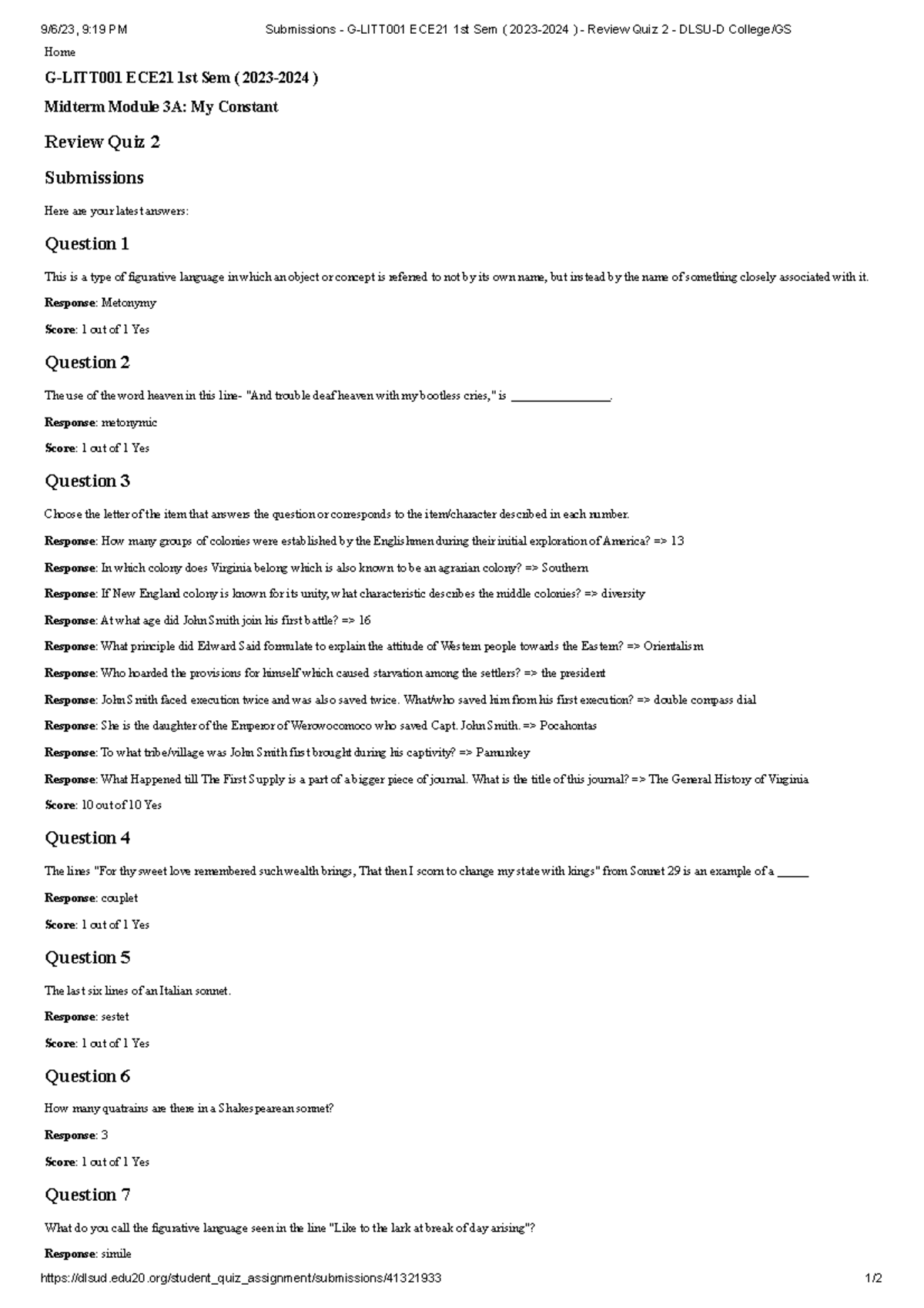 LITT-QUIZ 2- Perfect - Enabling Assessment - 9/6/23, 9:19 PM ...