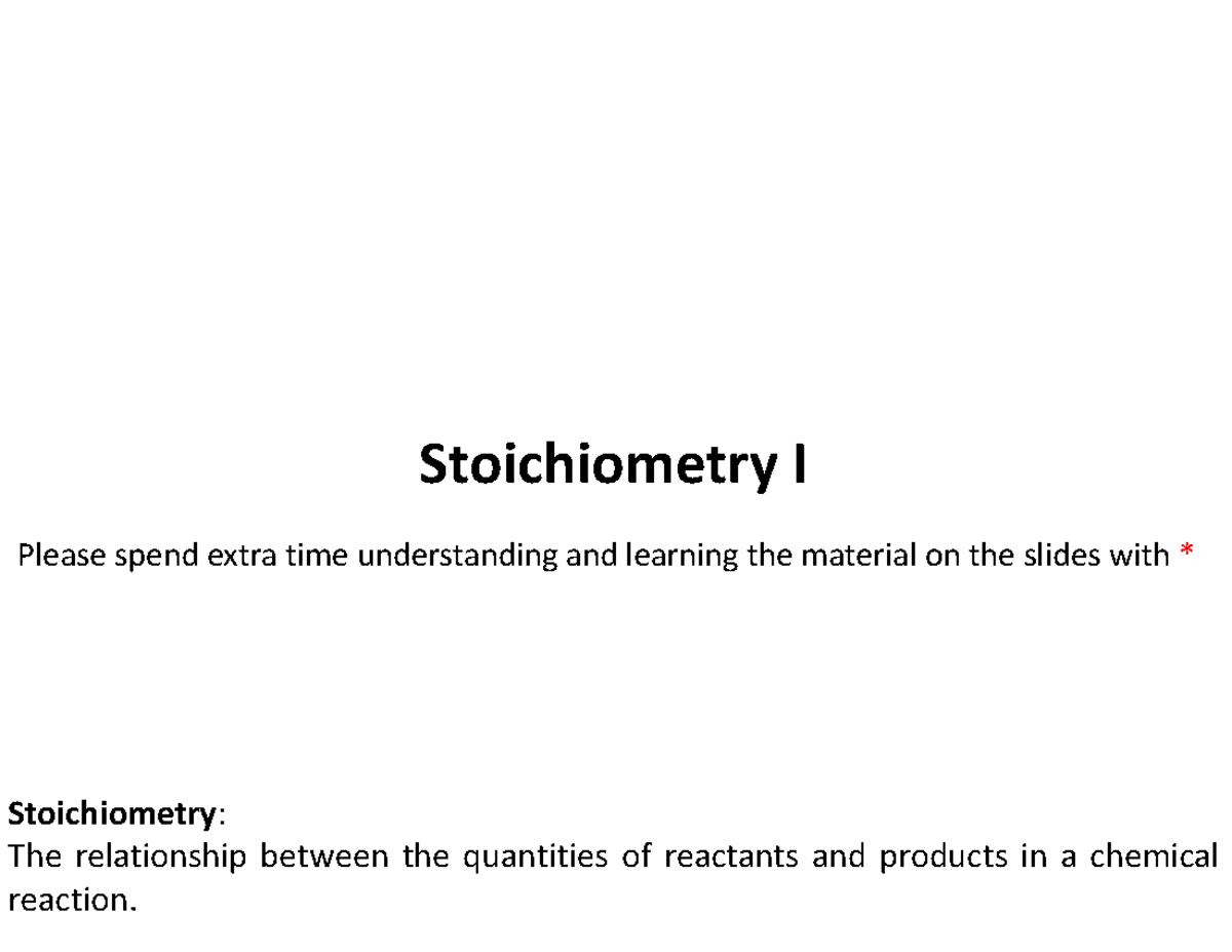 Wlesson 11: Stoichiometry I - Moles, Isotopes & Balancing Equations ...