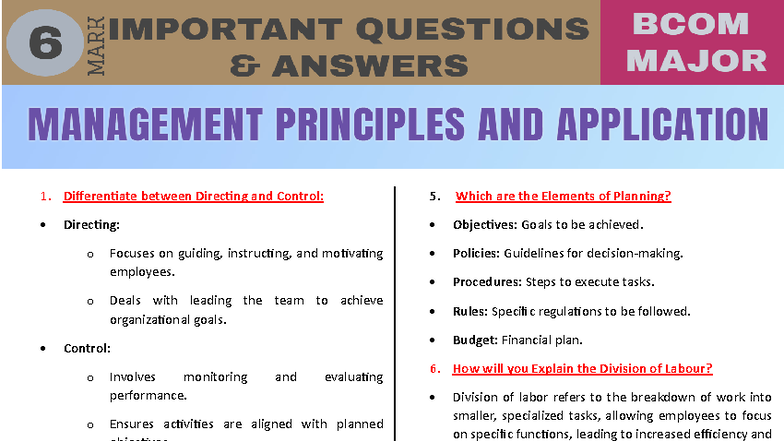 Management Principles and Application: Key Concepts and Techniques ...