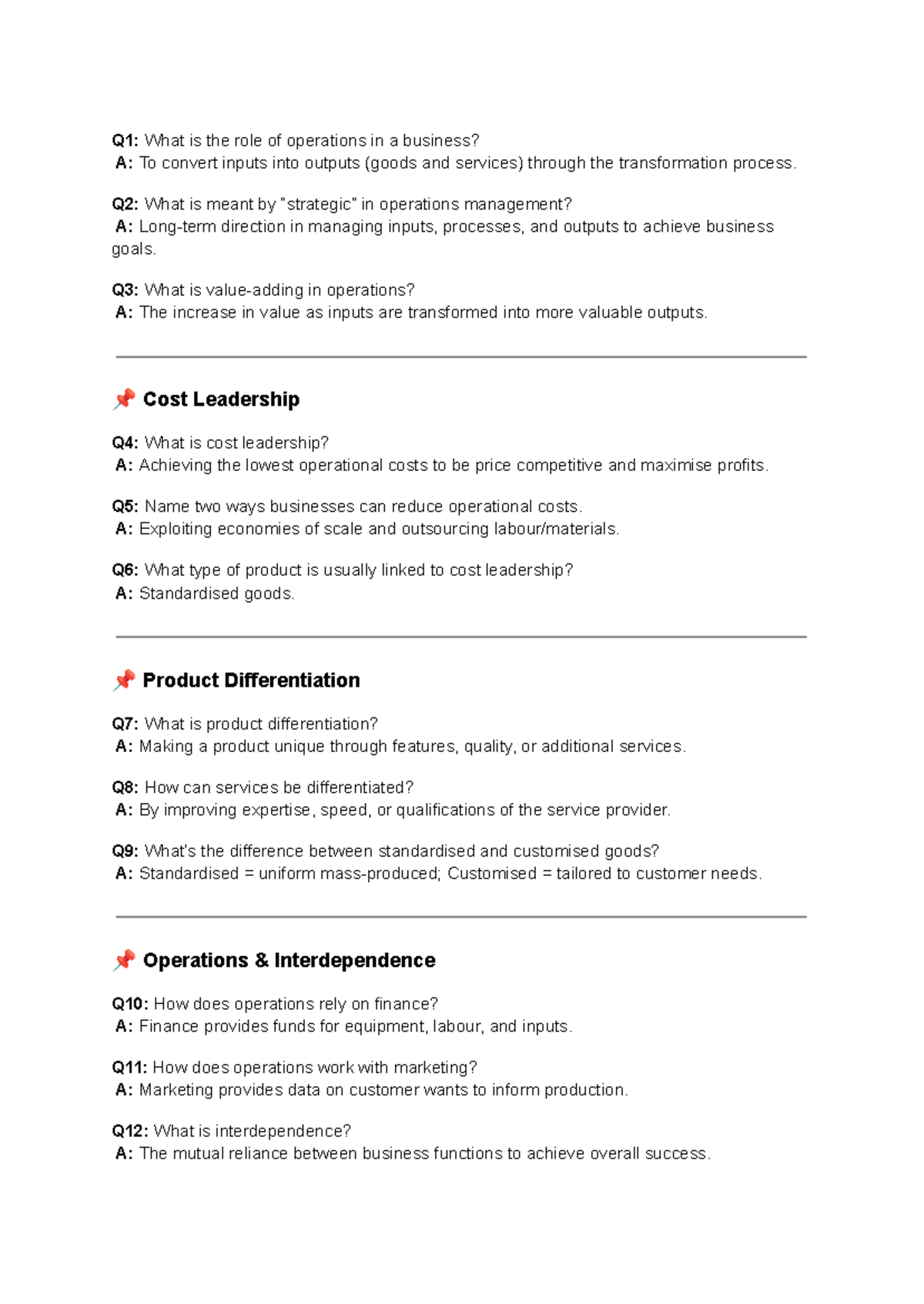 Operations Business Report HSC: Key Concepts and Influences - Studocu