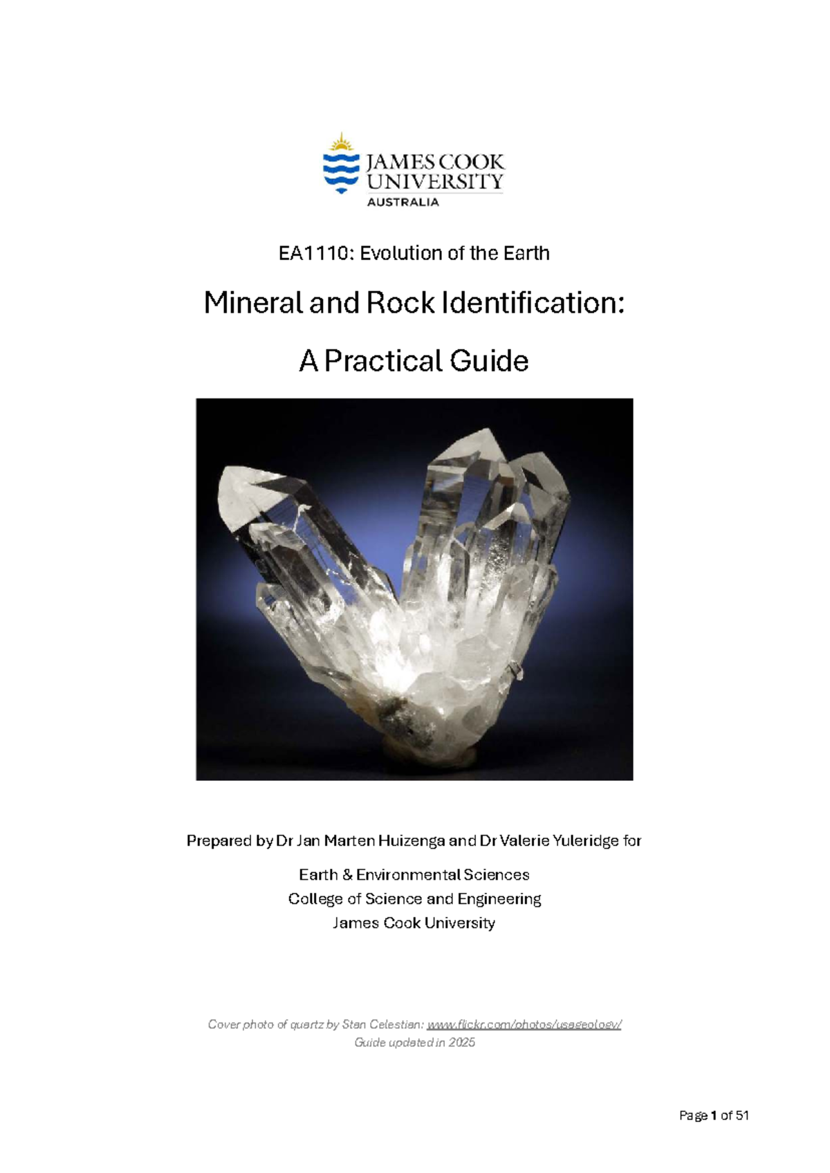 Mineral and Rock Identification Guide 2025 for Earth Sciences - Studocu