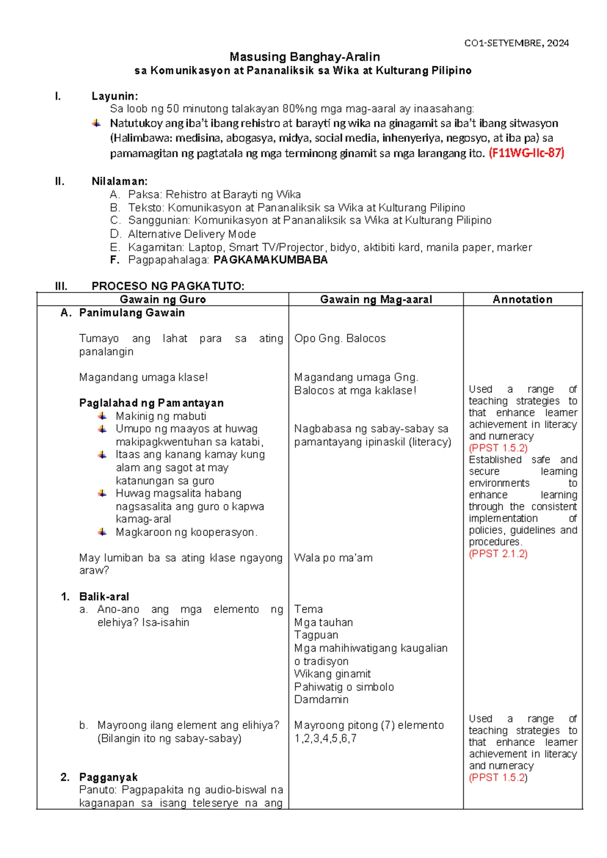 Lesson PLAN Filipino - Pagsulat ng Talata - Republic of the Philippines ...