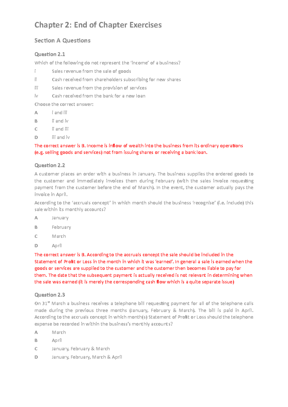 Chapter 2 Questions - These are notes from the lectures and textbook ...