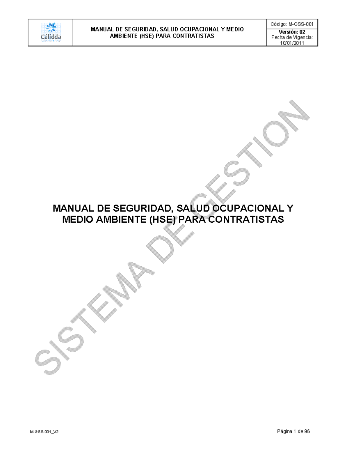 Anexo 9 Manual de Seguridad Salud y Medio Ambiente (HSE) Para Contratistas - MANUAL DE SEGURIDAD ...