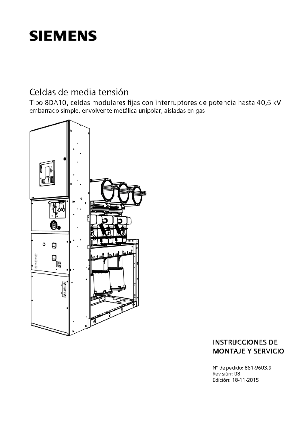 8DA10 Instrucciones de Montaje y Servicio de Celdas de Media Tensión ...