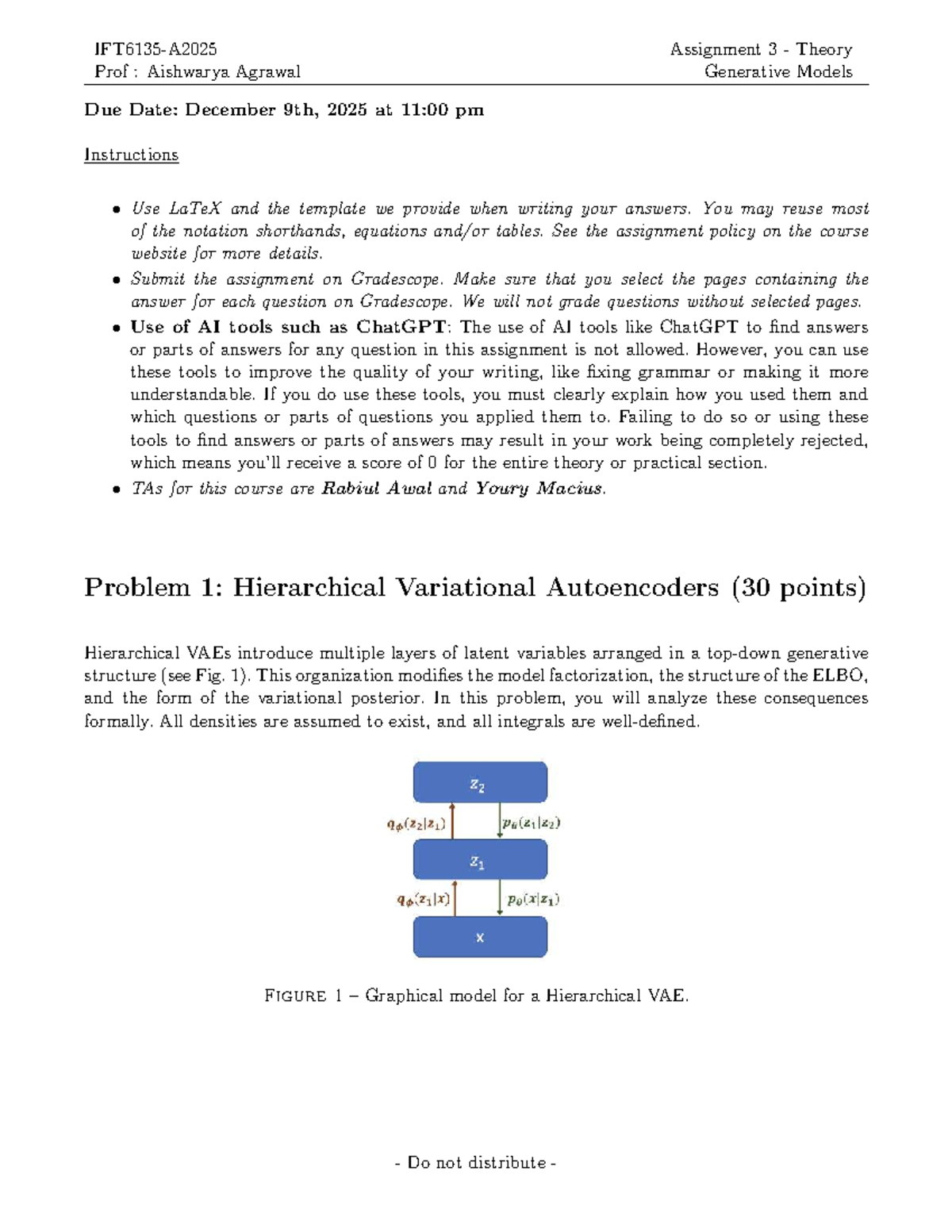 A3-2025: Assignment 3 on Theory of Generative Models - Studocu